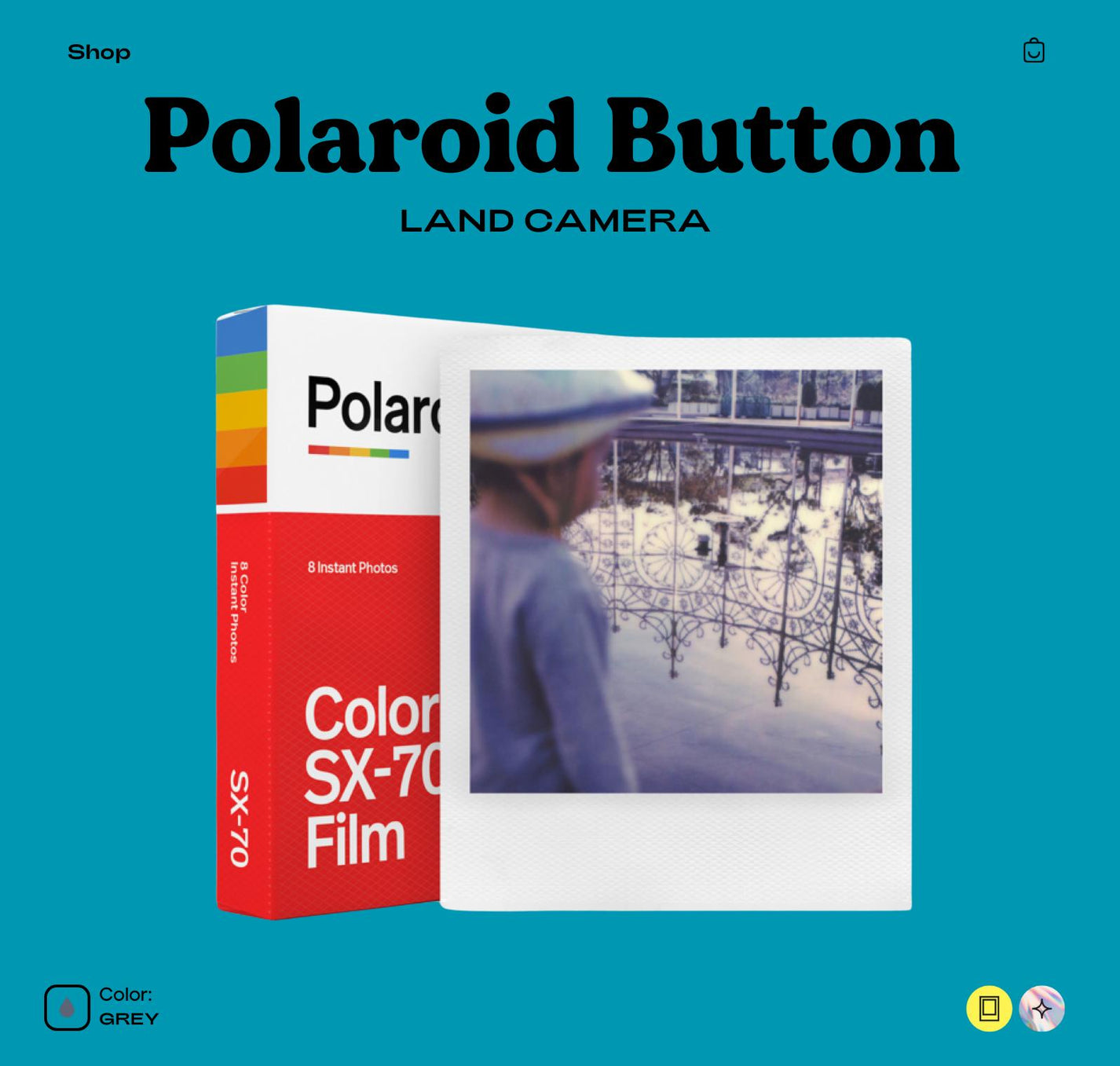 Polaroid Land Camera "The Button" - Vintage Instant Film Camera, Class